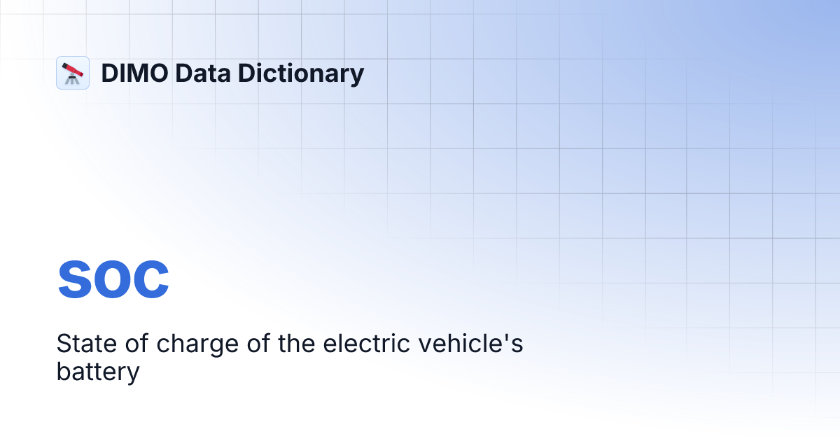 soc | DIMO Data Dictionary
